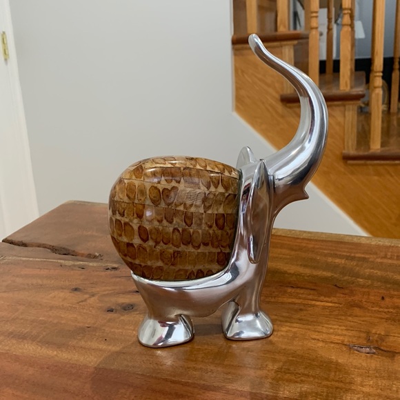 Tesoro | Accents | Large Elephant Statue Figure Silver Brown Tan ...